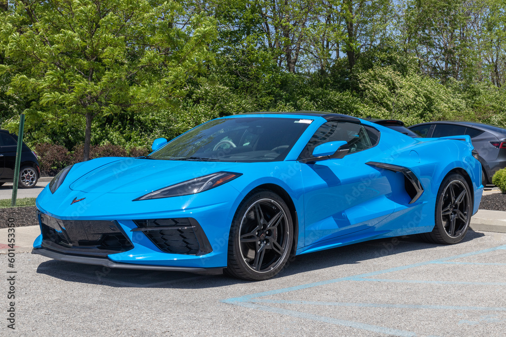 Chevrolet Corvette display at a dealership. Chevy offers the Corvette ...