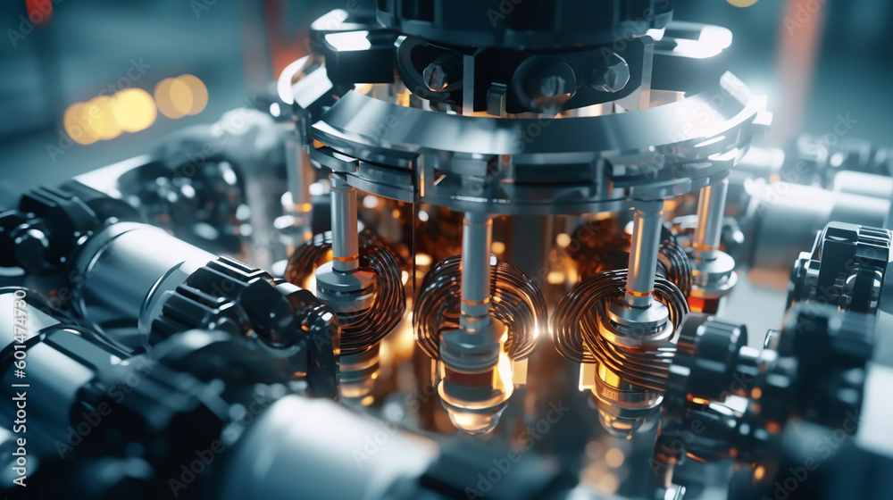 robotic pneumatic piston sucker unit on industrial machine Stock ...