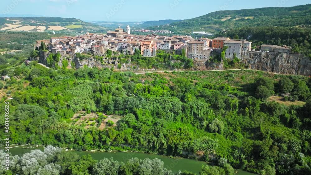 Top view of a small town in Italy with Old Colorful Italian buildings ...