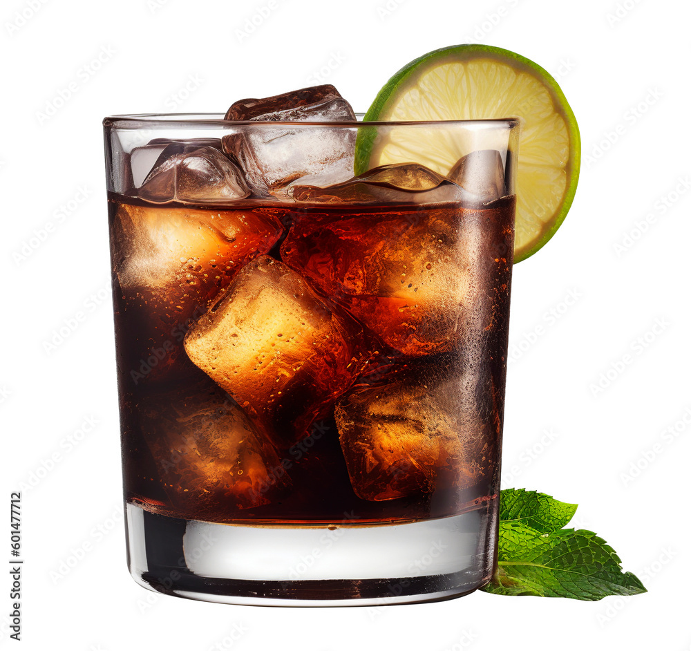 Cuba libre drink in transparent background. Generative AI. Stock ...
