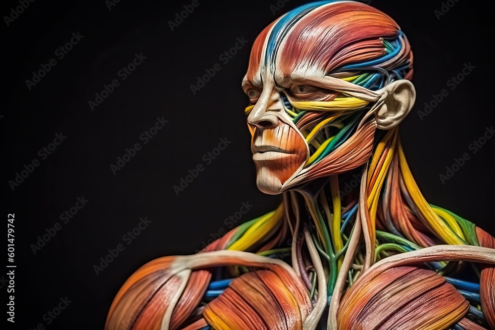 Muscle model, closed up muscle (Ai generated) Stock Illustration ...