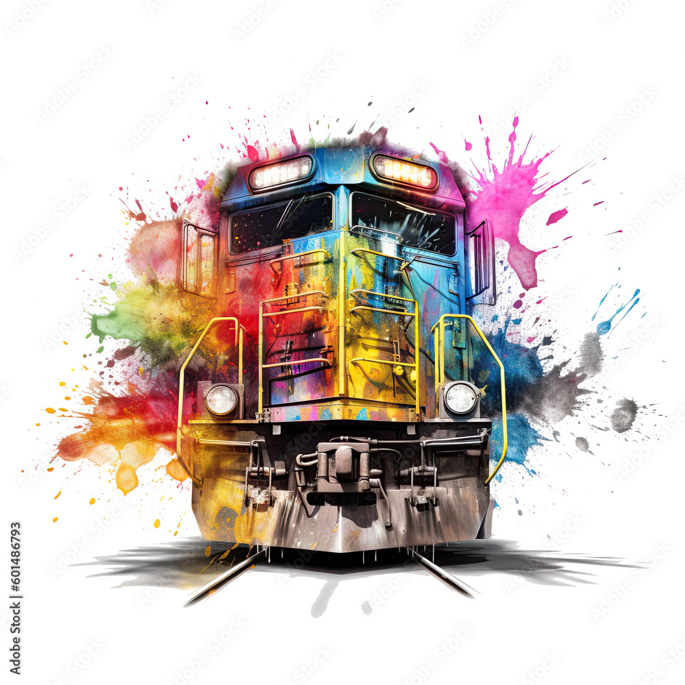 Big Freight Train Heading at the Viewer Transparent Background ...