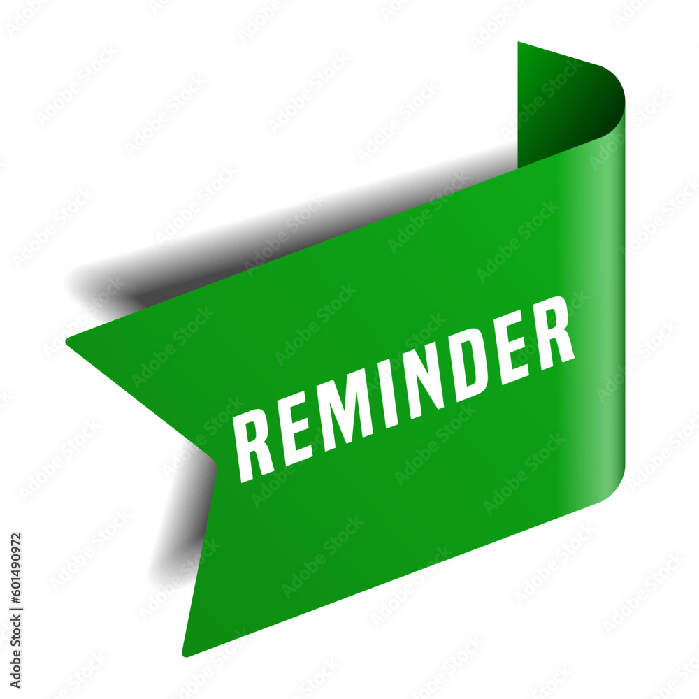 Vetor de Colorful vector flat design banner reminder. This sign is well ...