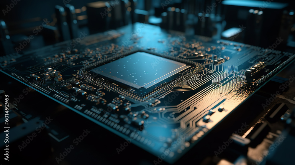 Printed circuit board/Abstract technological background made of ...