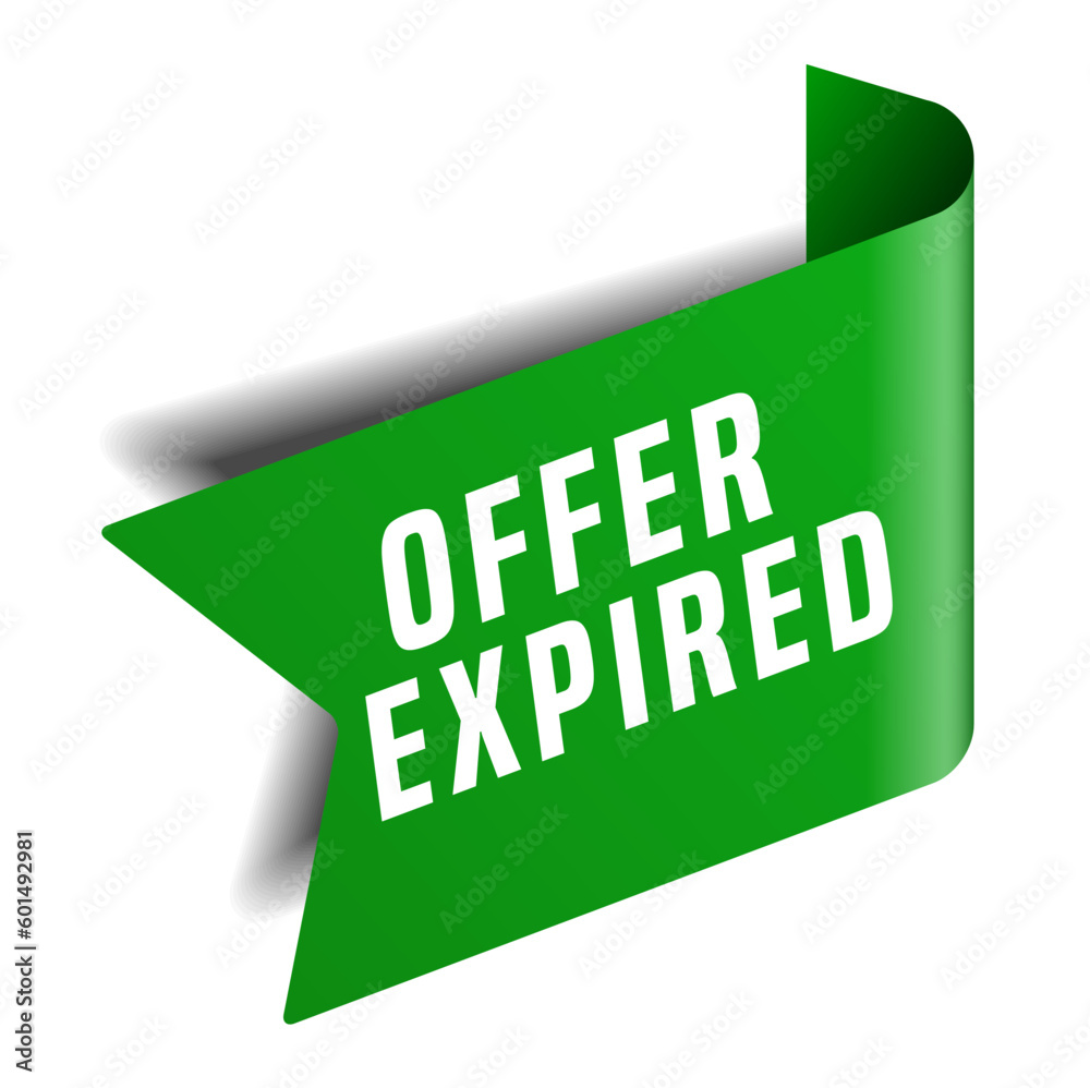 Colorful vector flat design banner offer expired. This sign is well ...