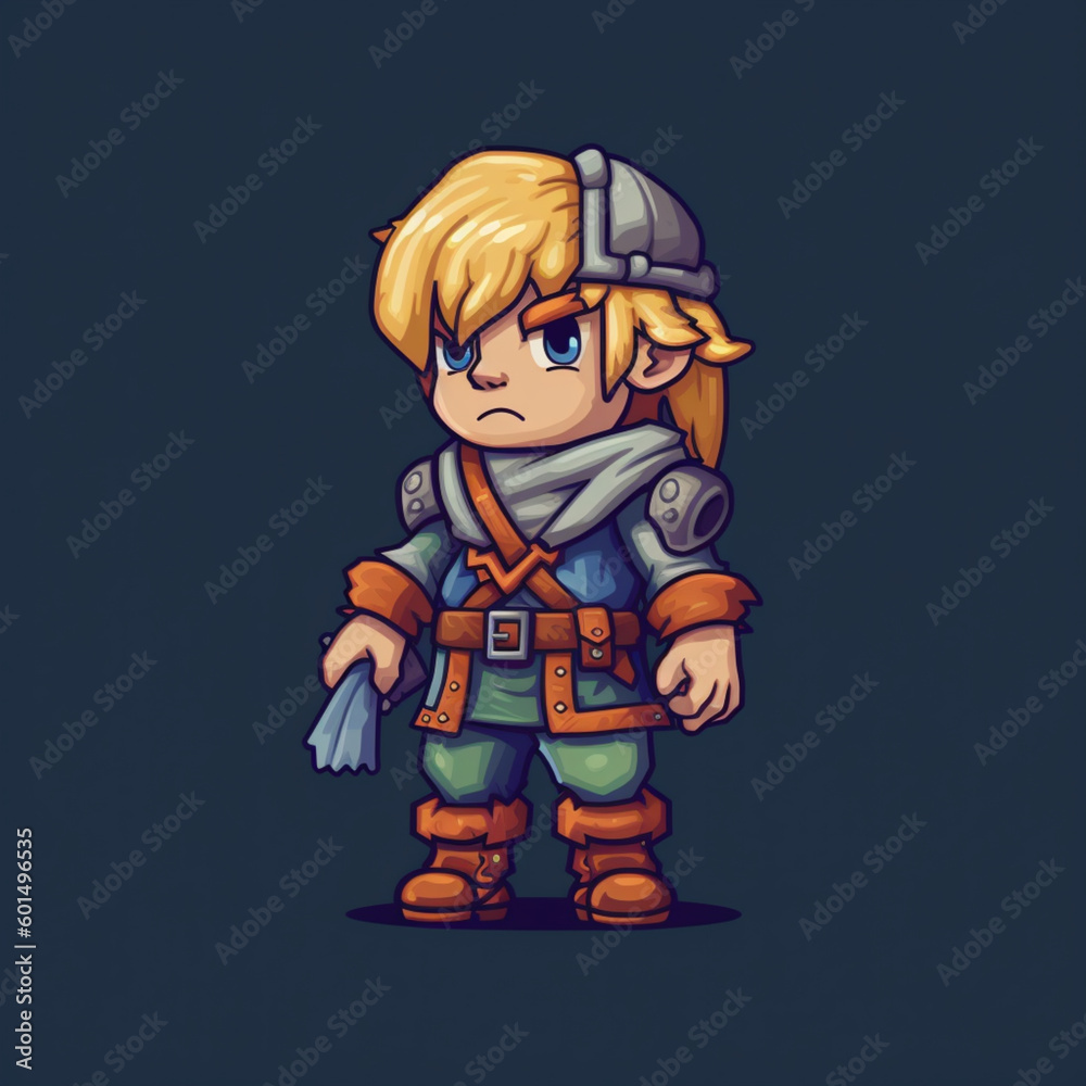 2D Pixel Art Gaming Characters ilustración de Stock | Adobe Stock