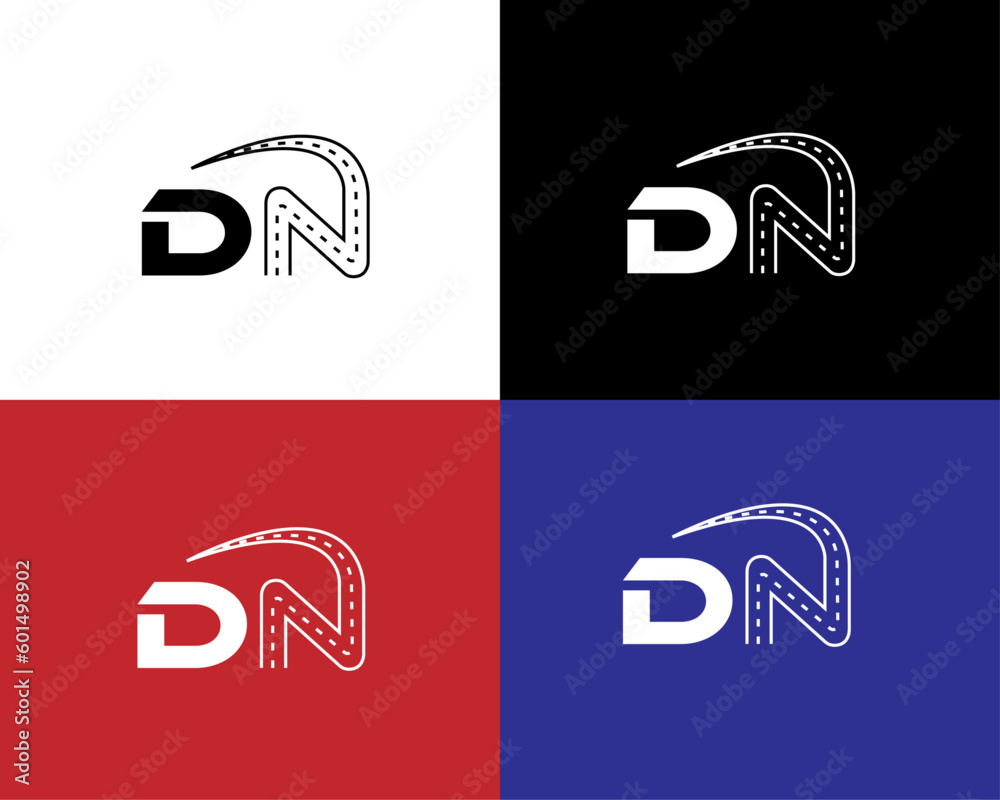 DN LETTERING TYPOGRAPHY MODERN MINIMALIST MONOGRAM LOGISTICS LOGO ICON ...