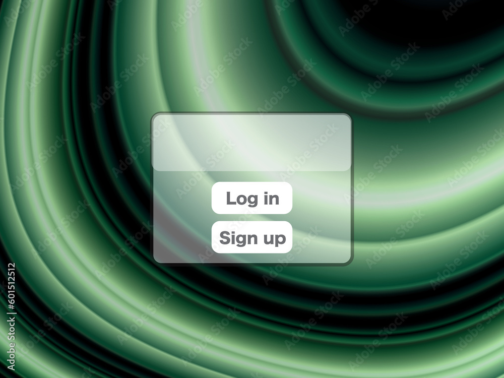 Login panel with window for usher name and password for website with ...