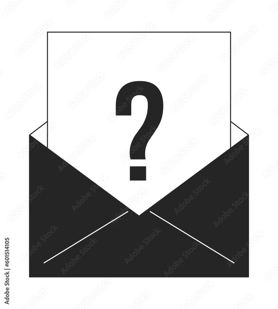 Customer satisfaction survey email bw concept vector spot illustration ...