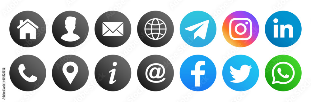 Connect Icons.Contact us icon set.Contact and Communication Icons.Set ...