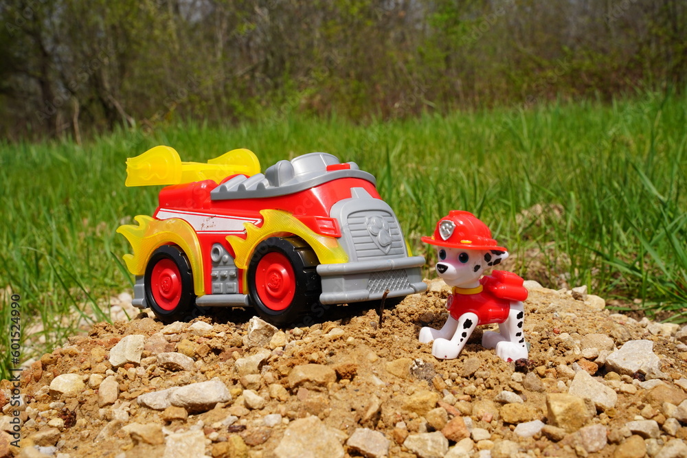 Paw Patrol Marshall Fire rescue pup action figure and Ryder action ...