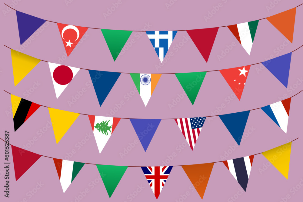 Country flag bunting garland festival celebration party background food ...