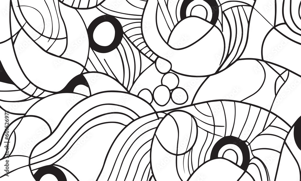 Modern curve Abstract background coloring page design illustration ...