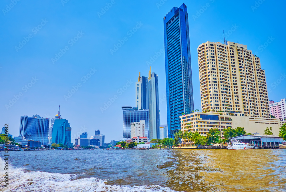 Banyan Tree Riverside Residences modern building on the bank of Chao ...