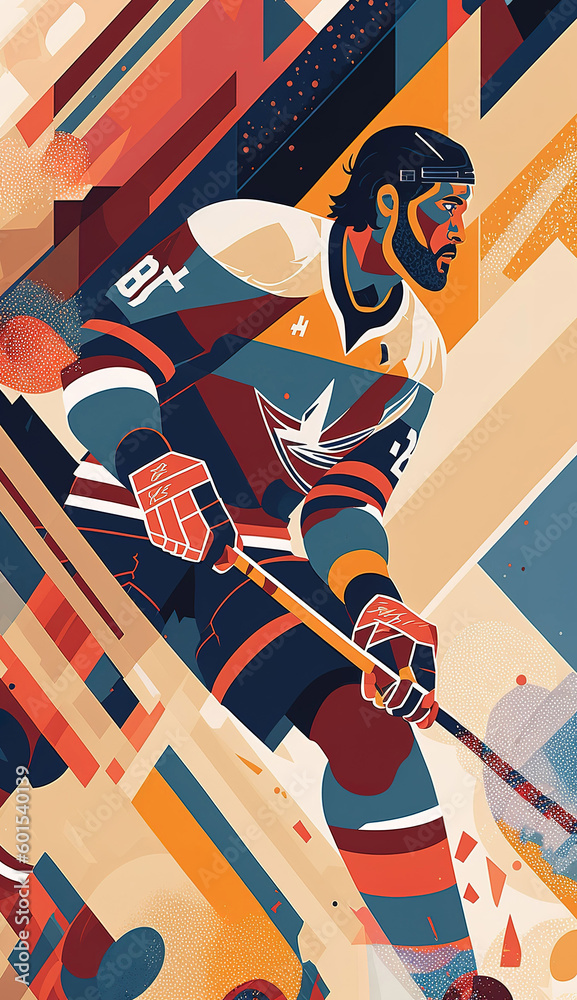 NHL ice hockey sport illustration wallpaper background flat cartoon ...