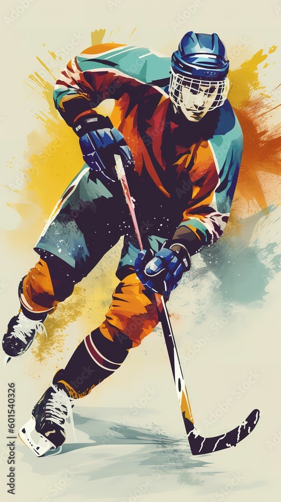 NHL ice hockey sport illustration wallpaper background flat cartoon ...