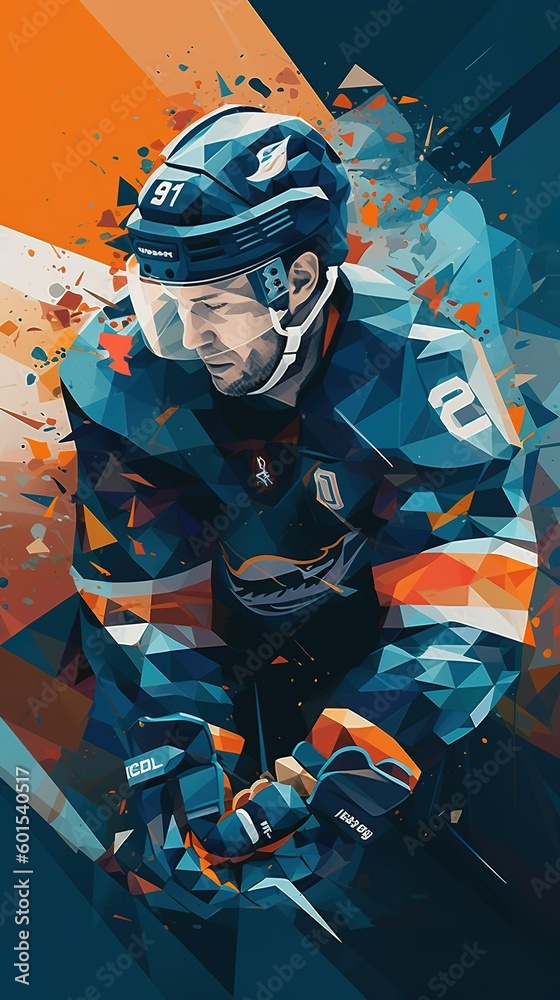 NHL ice hockey sport illustration wallpaper background flat cartoon ...