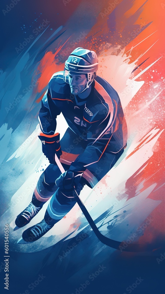 NHL ice hockey sport illustration wallpaper background flat cartoon ...