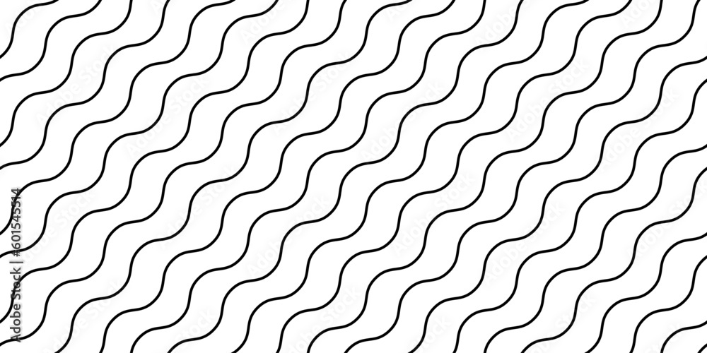 Wavy lines seamless pattern. Undulate stripes repeating background ...