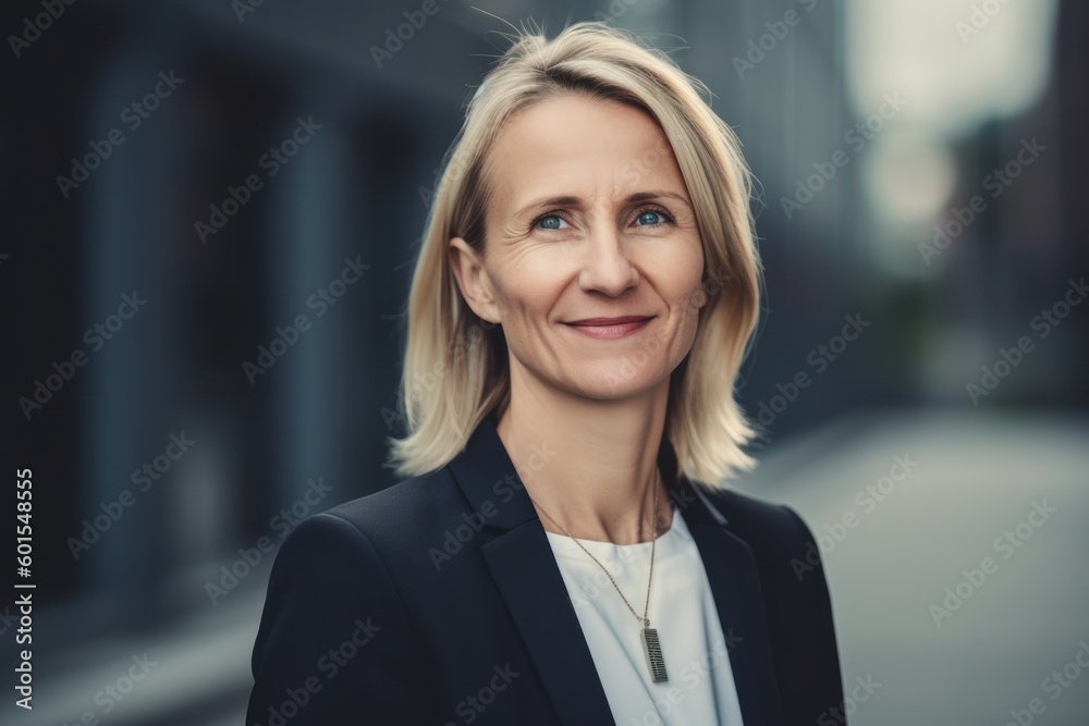 Medium shot portrait photography of a pleased woman in her 40s wearing ...