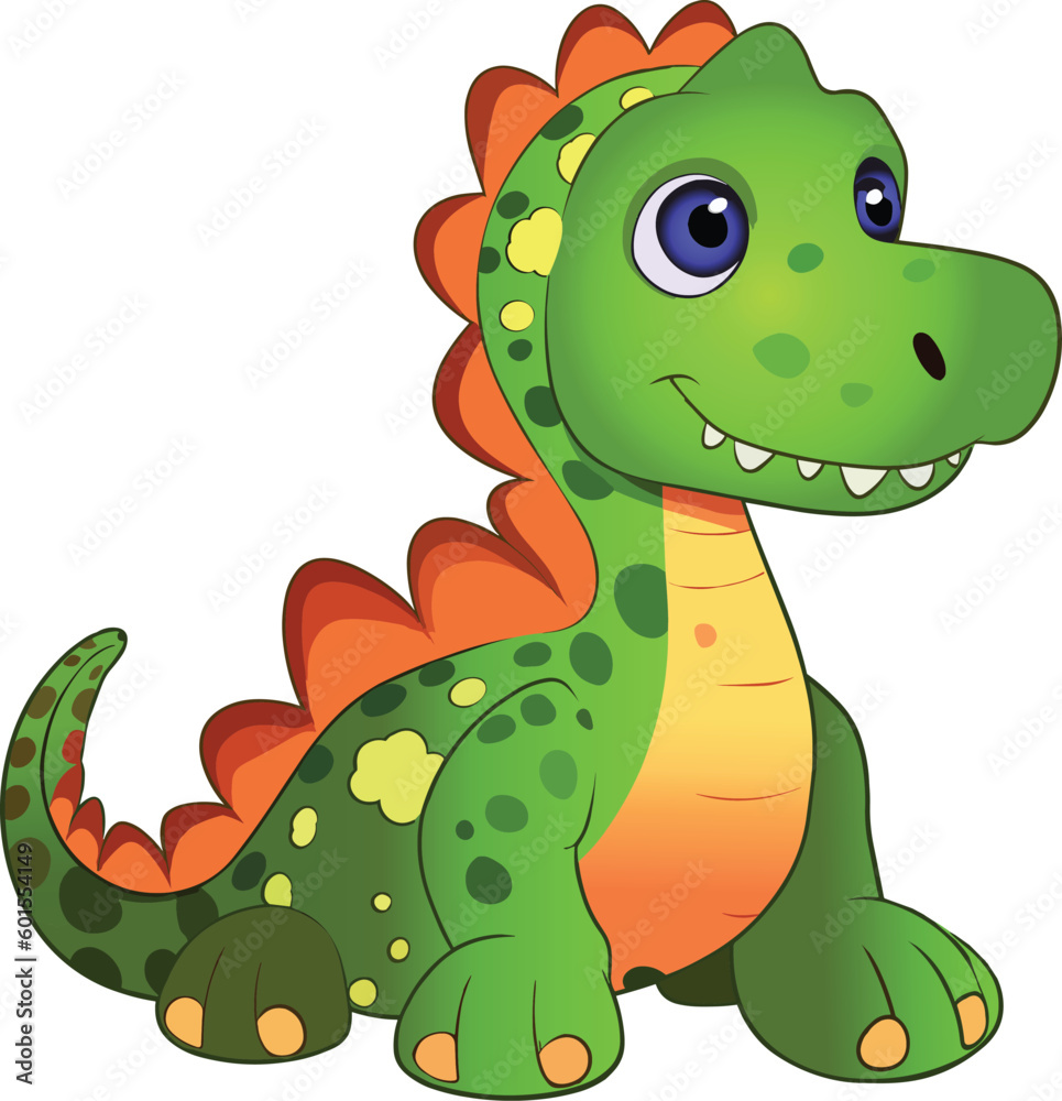 Cartoon dinosaur t-rex. cartoon style dinasour vector illustration ...