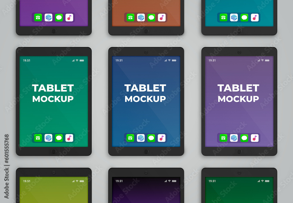 Tablet Top View Mockup Stock Template | Adobe Stock