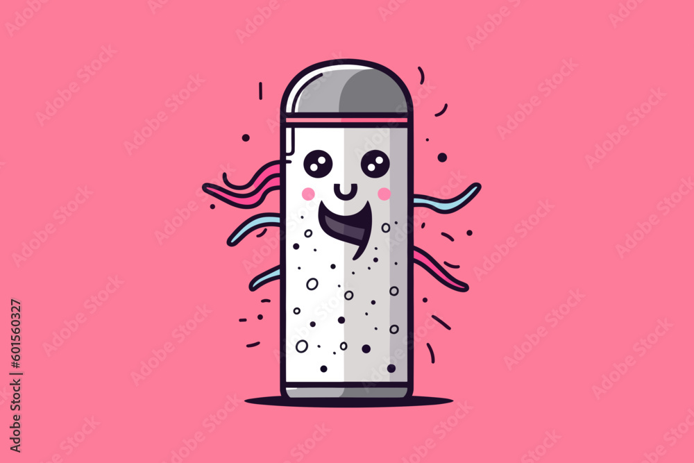 Doodle inspired Deodorant, cartoon sticker, sketch, vector ...