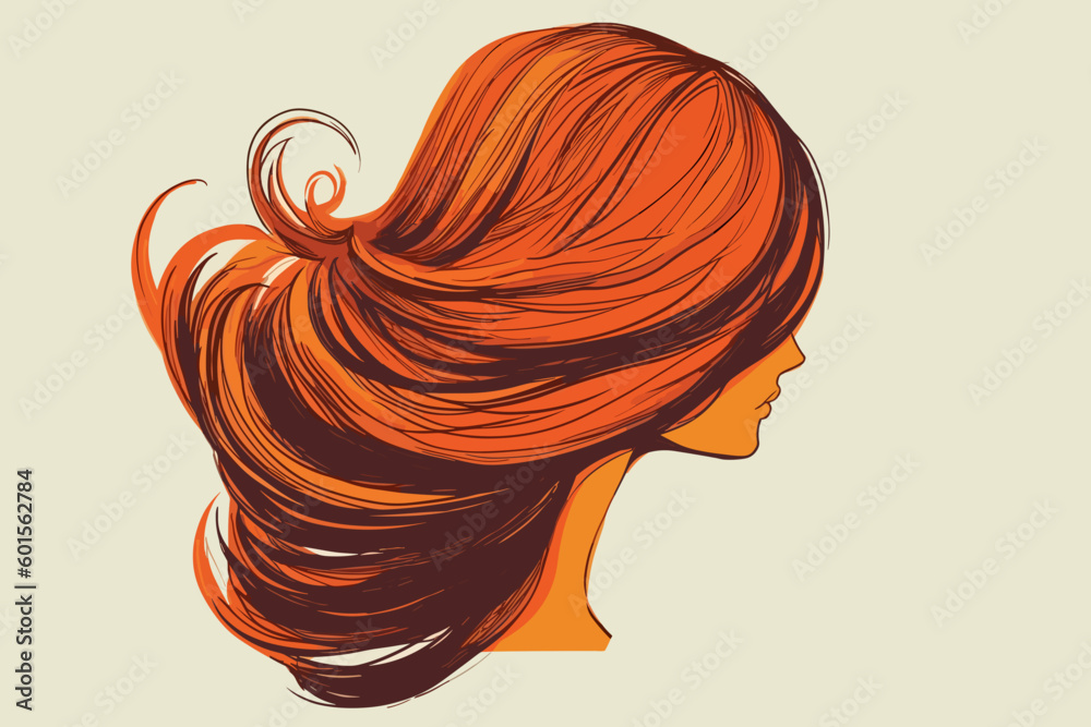 Doodle inspired Hair dye, cartoon sticker, sketch, vector, Illustration ...