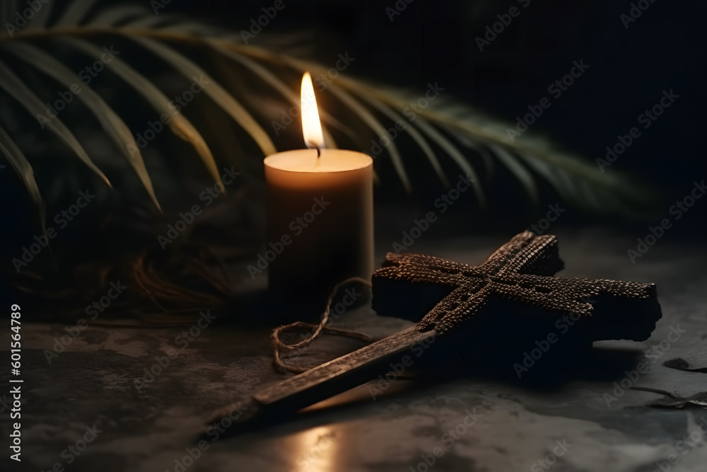 Palm Sunday, Ash Wednesday, Lent Season and Holy Week concept. Neural ...