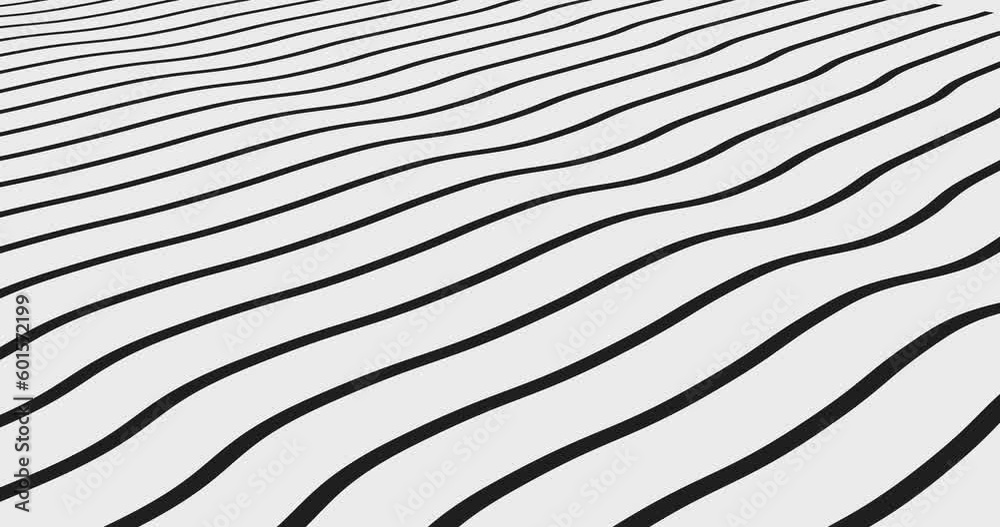 black line wave background animation on white background. line abstract ...
