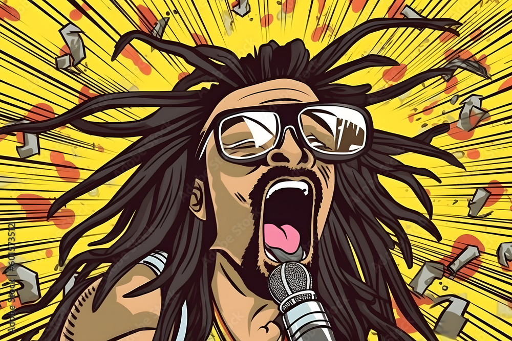 Cartoon style guy rapper. Neural network AI generated art Generative AI ...