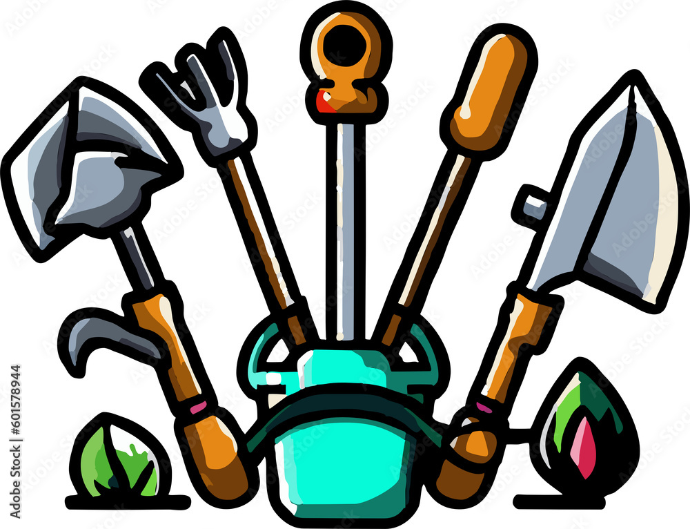 garden tools png graphic clipart design Stock Illustration | Adobe Stock