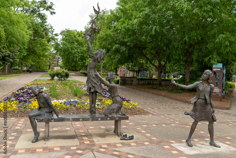Birmingham, AL - April 2021: The "Four Spirits" sculpture is a memorial ...