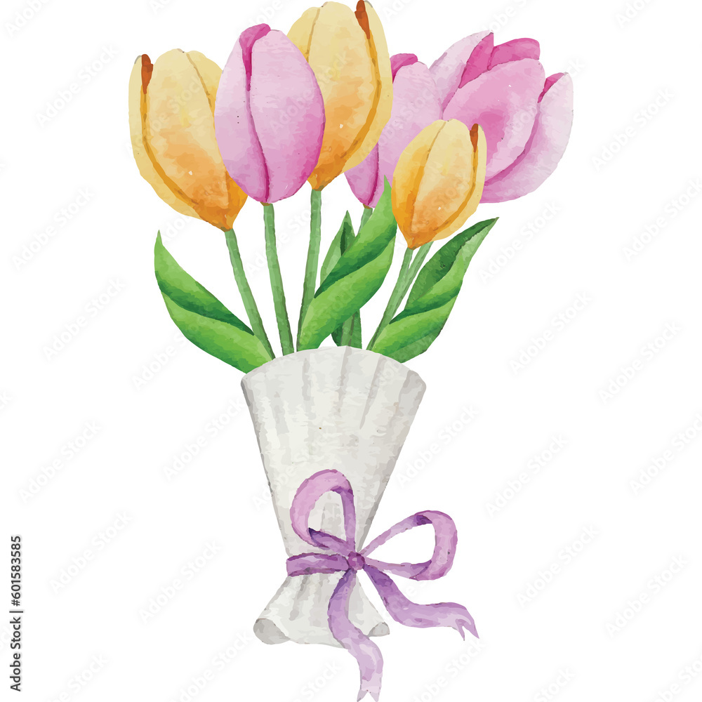 Tulips Flower Clip art Element Transparent Background Stock ...