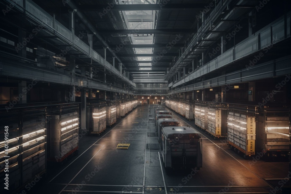 Automated logistics center with refrigeration storage and self-driving ...