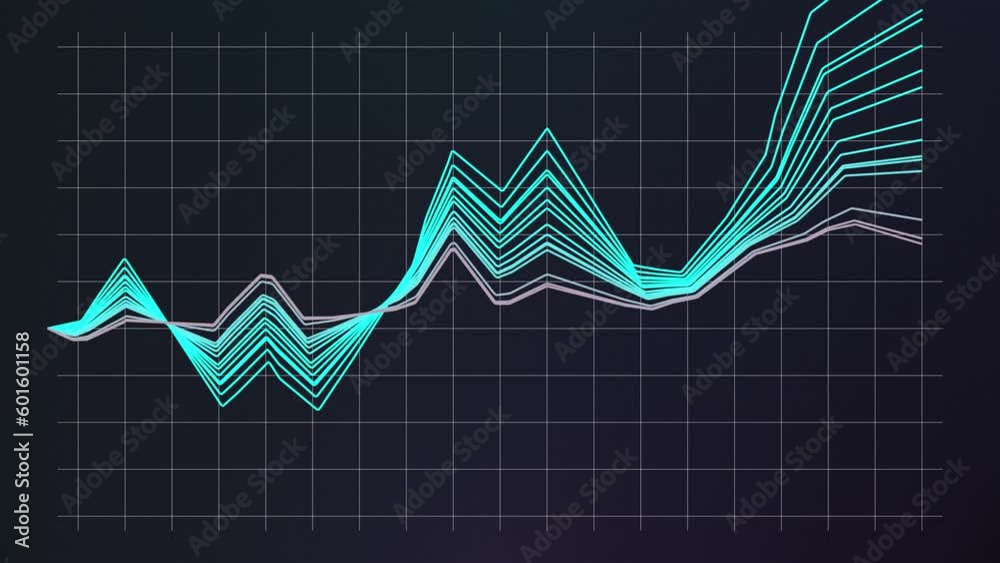 Stock Price Prediction Algorithms Graph Animation. Technology style ...