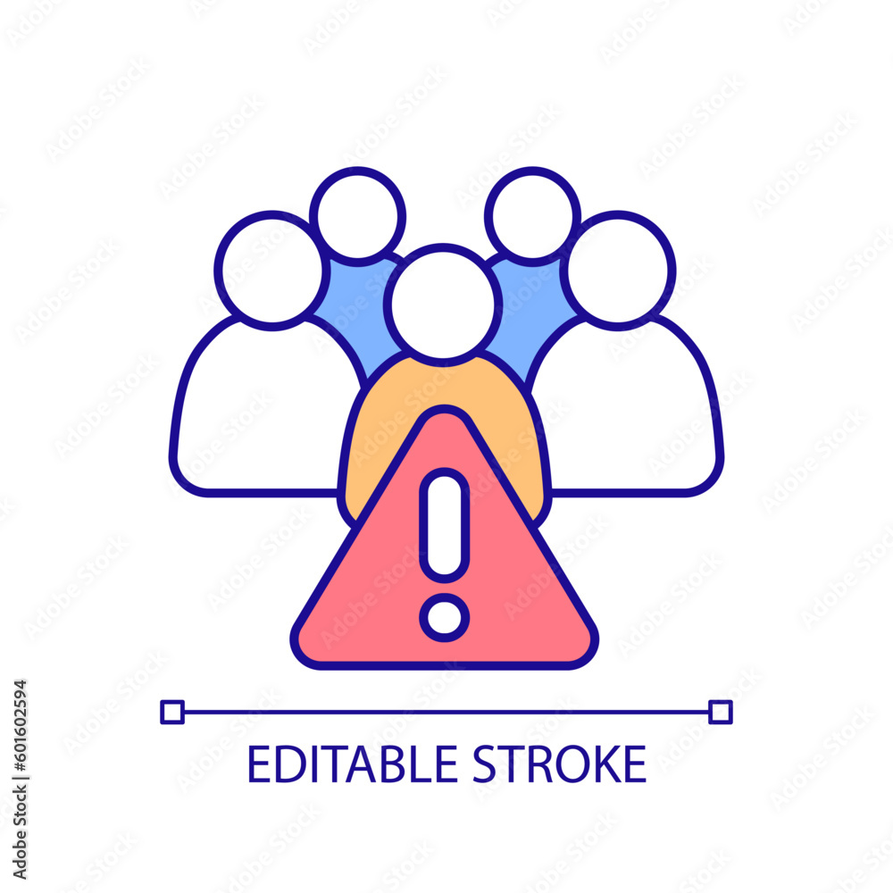 Human overpopulation RGB color icon. Population growth. Vulnerable ...