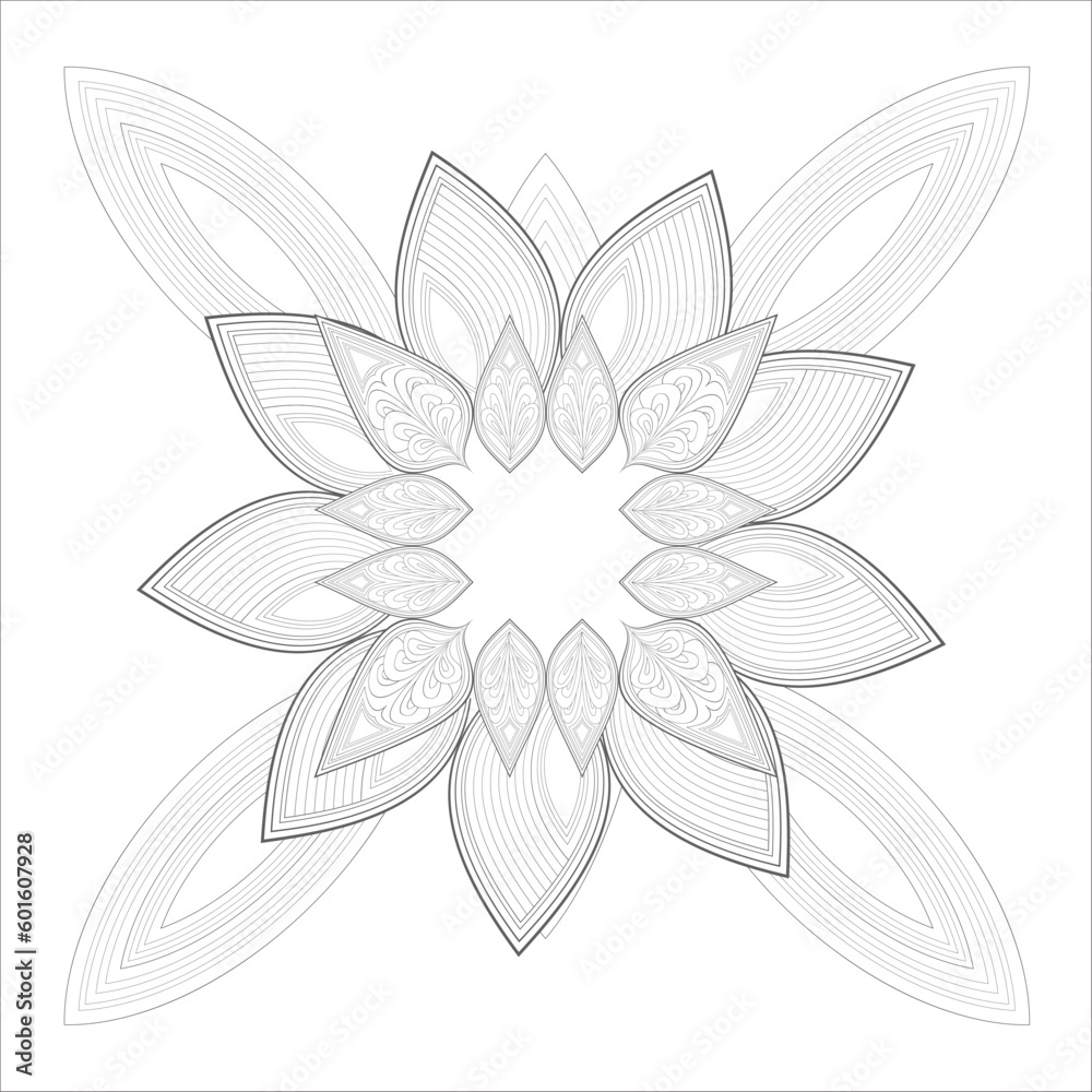 Delightful coloring page for mindful relaxation of the adult. Colouring ...