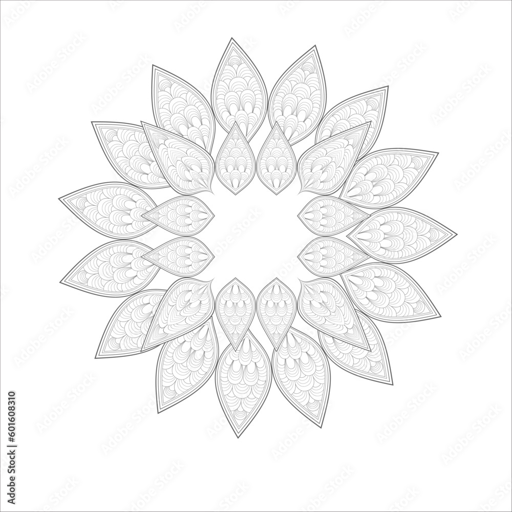 Delightful coloring page for mindful relaxation of the adult. Colouring ...