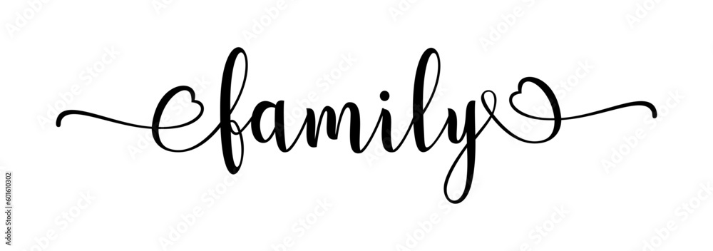 Family. Vector typography text. Inscription for home design, doormat ...