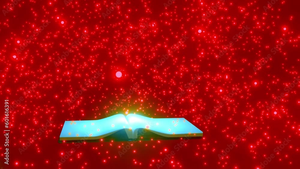 Colorful open book page flipping animation. Spell book turning page and ...