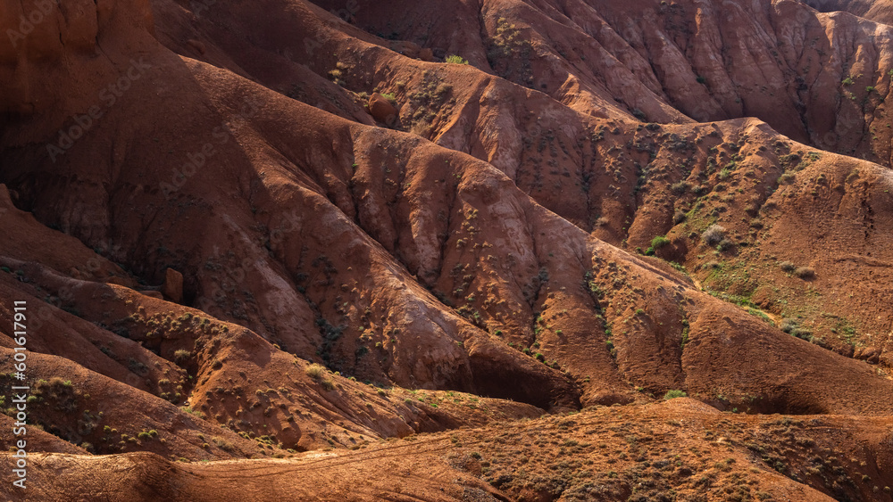 red sand mountains. tiger mountains. colored sands. desert Stock Photo ...