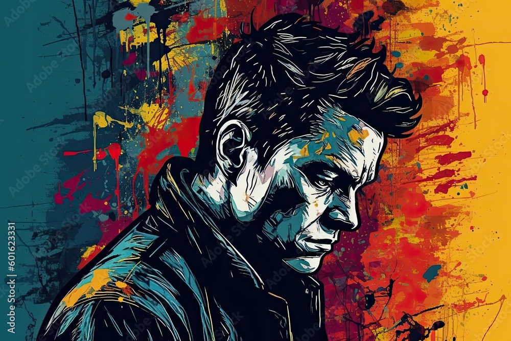 Breaking the Chains of Loneliness - A pop art illustration depicting a ...