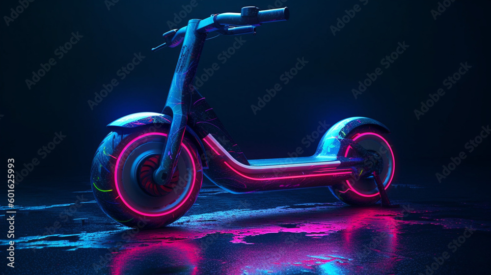 Embrace the future ride, A concept electric scooter flaunts neon ...