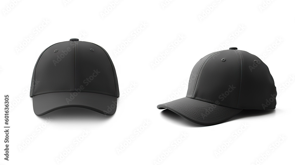 Black baseball cap front view templates isolated on white background ...