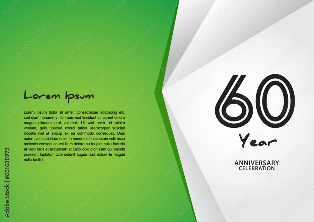 60 year anniversary celebration logotype on green background for poster ...