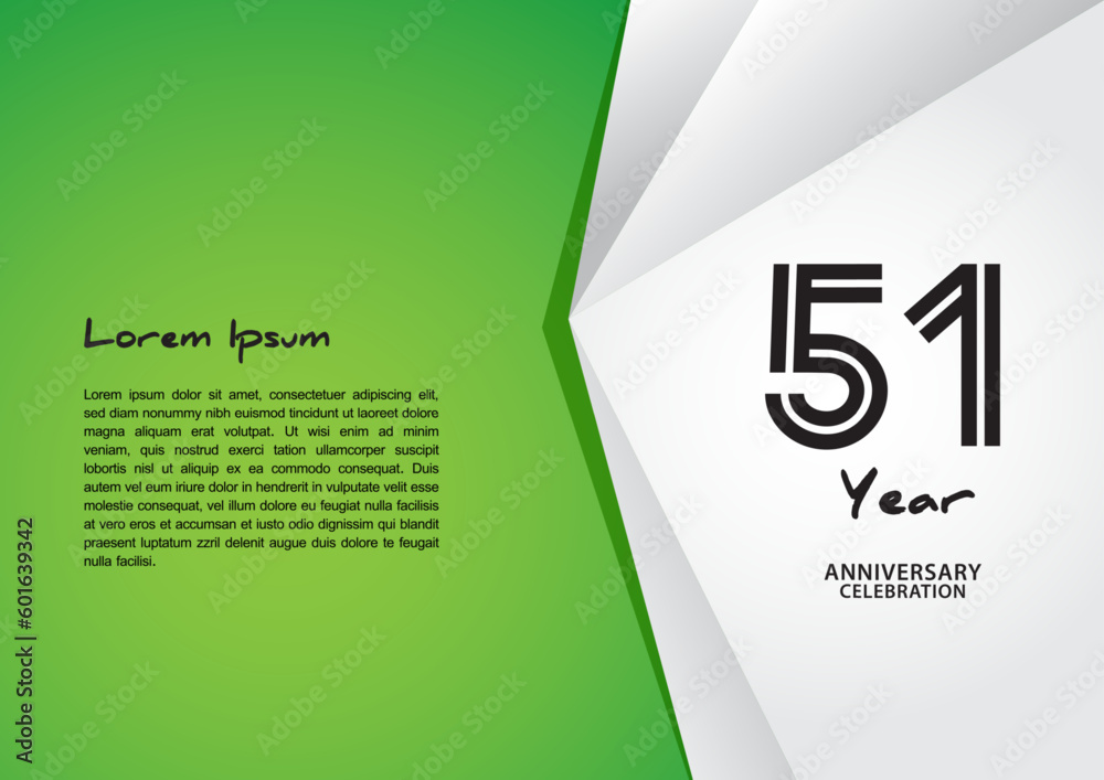 51 year anniversary celebration logotype on green background for poster ...