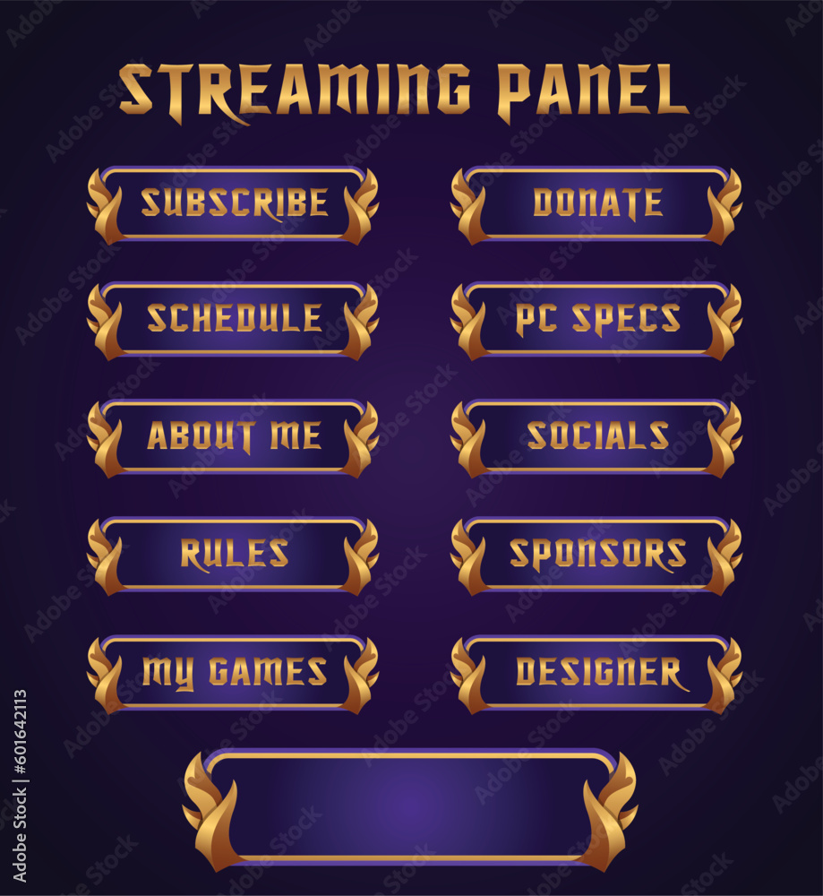 fantacy themed streaming panel design can be used as banner or title ...