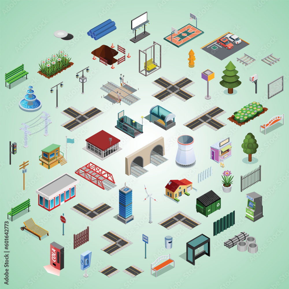 city map constructor isometric elements collection Stock Vector | Adobe ... city map constructor isometric elements collection Stock Vector | Adobe ...
