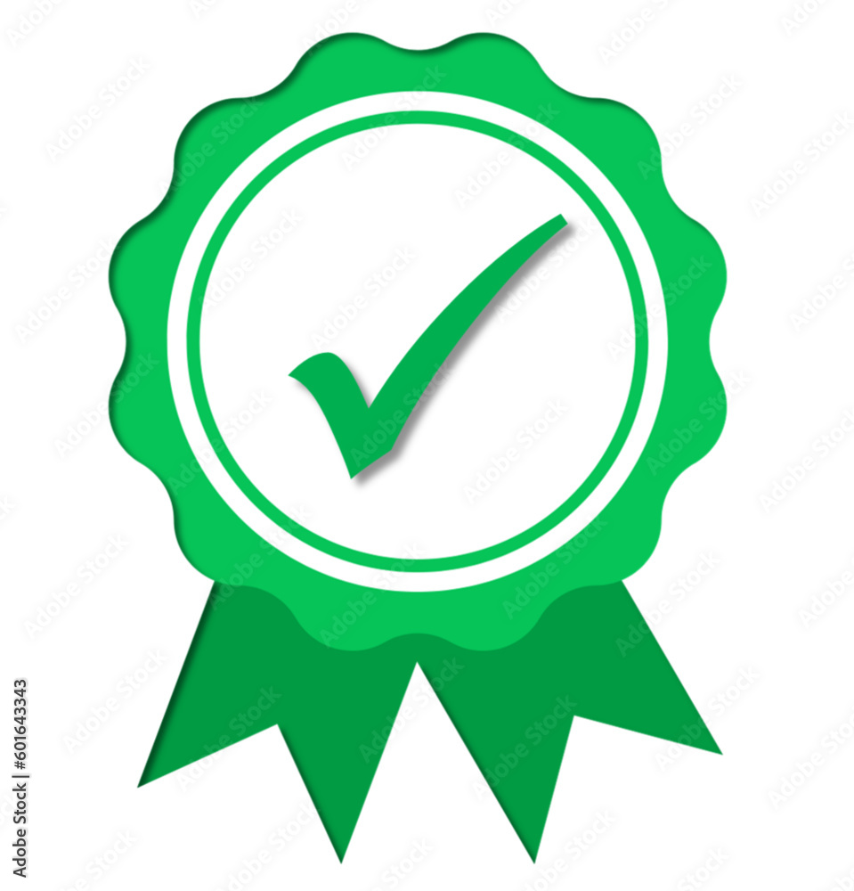 Green check mark icon and passed label. Stock Vector | Adobe Stock